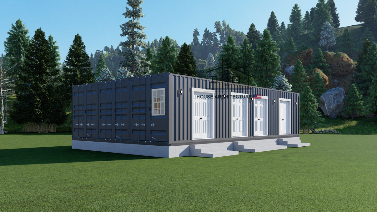 SC0005: 3x40 Foot Shipping Container House Plans | Container Home Plan ...