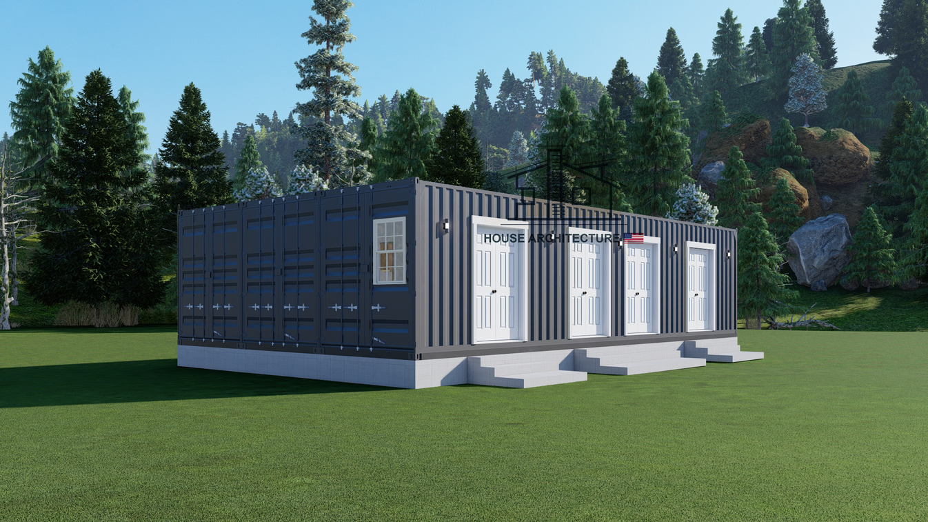 SC0005: 3x40 Foot Shipping Container House Plans | Container Home Plan ...