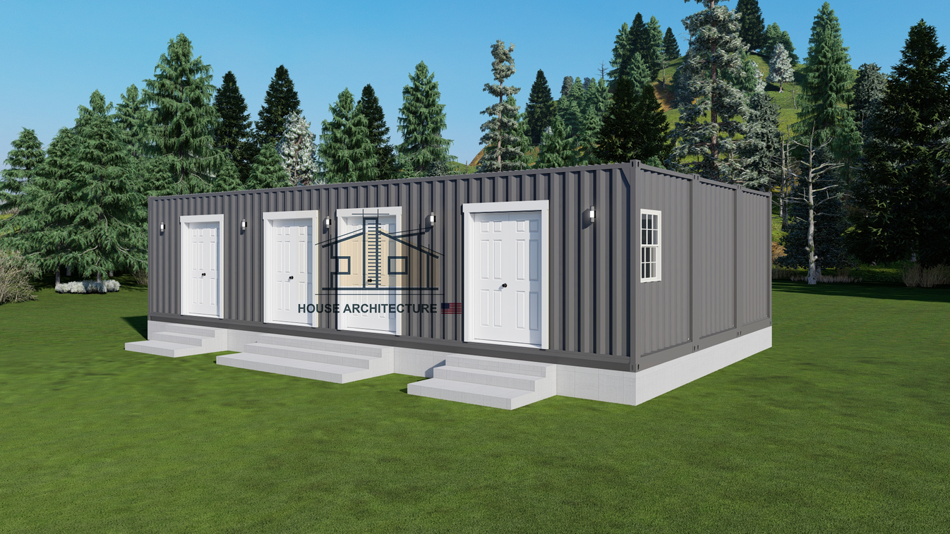SC0005: 3x40 Foot Shipping Container House Plans | Container Home Plan ...