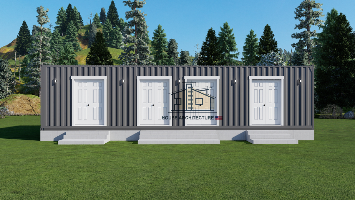 SC0005: 3x40 Foot Shipping Container House Plans | Container Home Plan ...