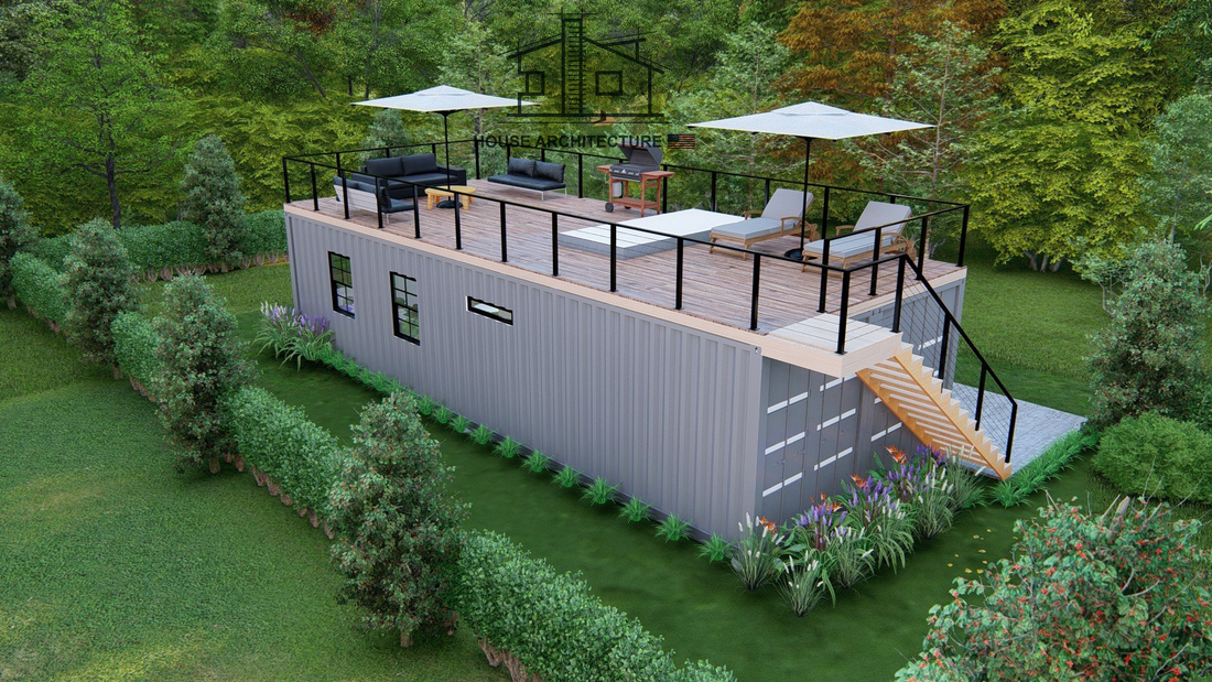 SC0002: 2x40 Foot Shipping Container House Plans | Container Home Plan ...
