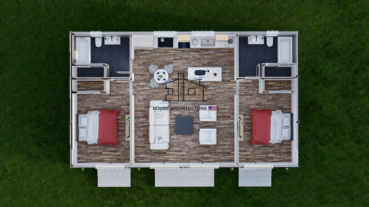 SC0005: 3x40 Foot Shipping Container House Plans | Container Home Plan ...