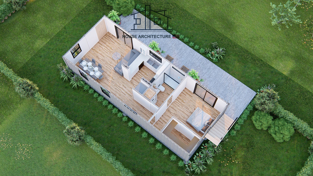 SC0002: 2x40 Foot Shipping Container House Plans | Container Home Plan ...
